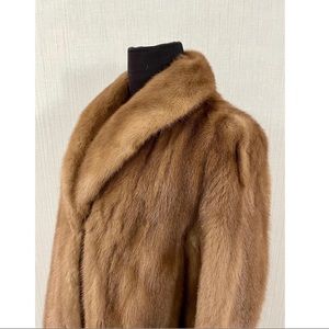 Jackets & Coats | Vintage Real Mink Fur Golden Brown Coat Jacket Swing ...